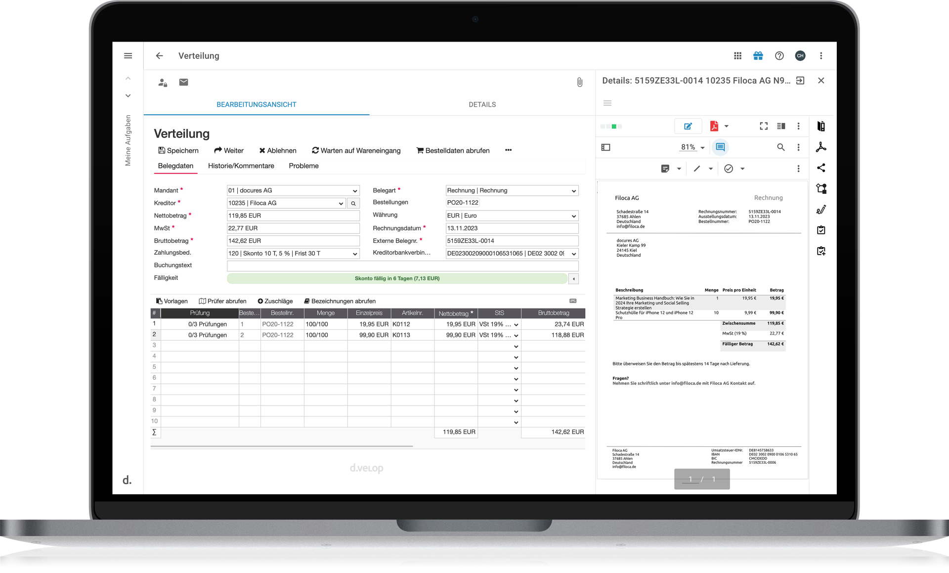 Rechnungen verarbeiten