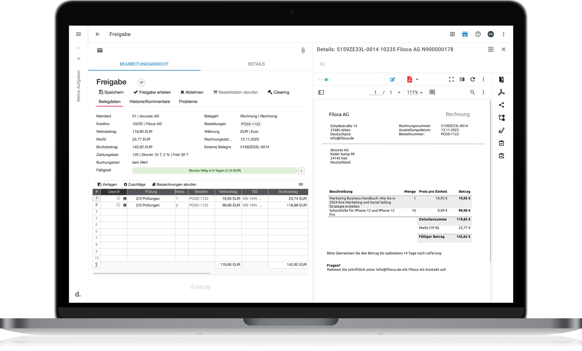 d.velop invoices | d.velop store