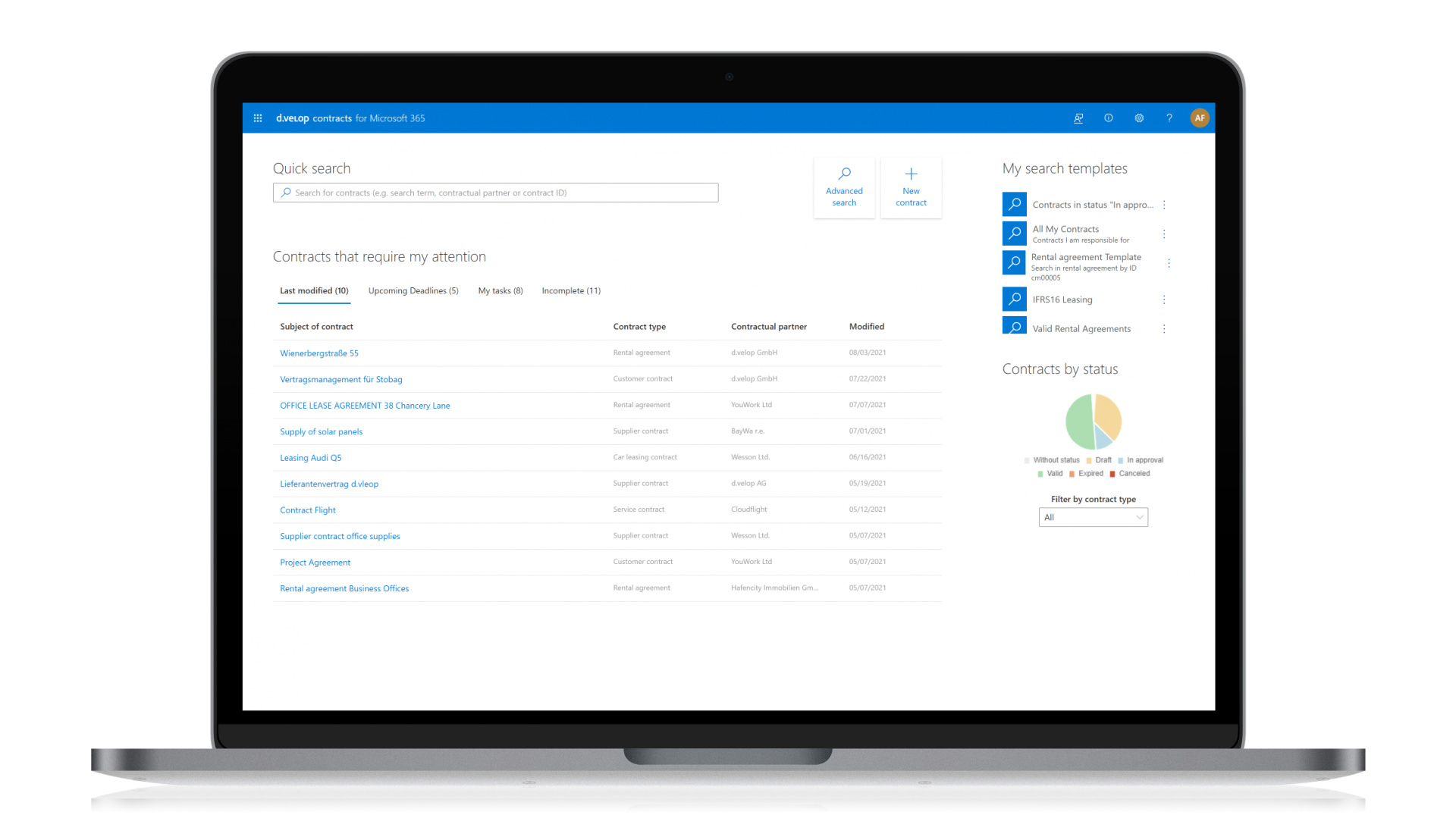 d.velop contracts for Microsoft 365 | d.velop store