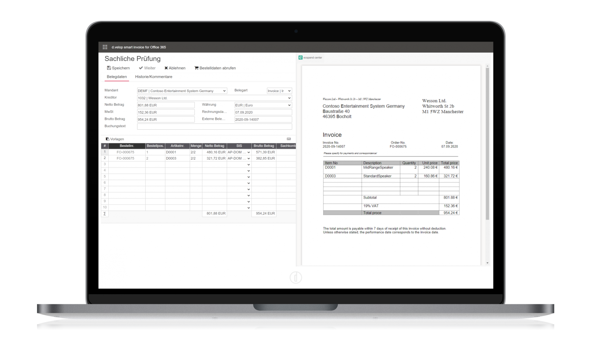 Rechnungen verarbeiten