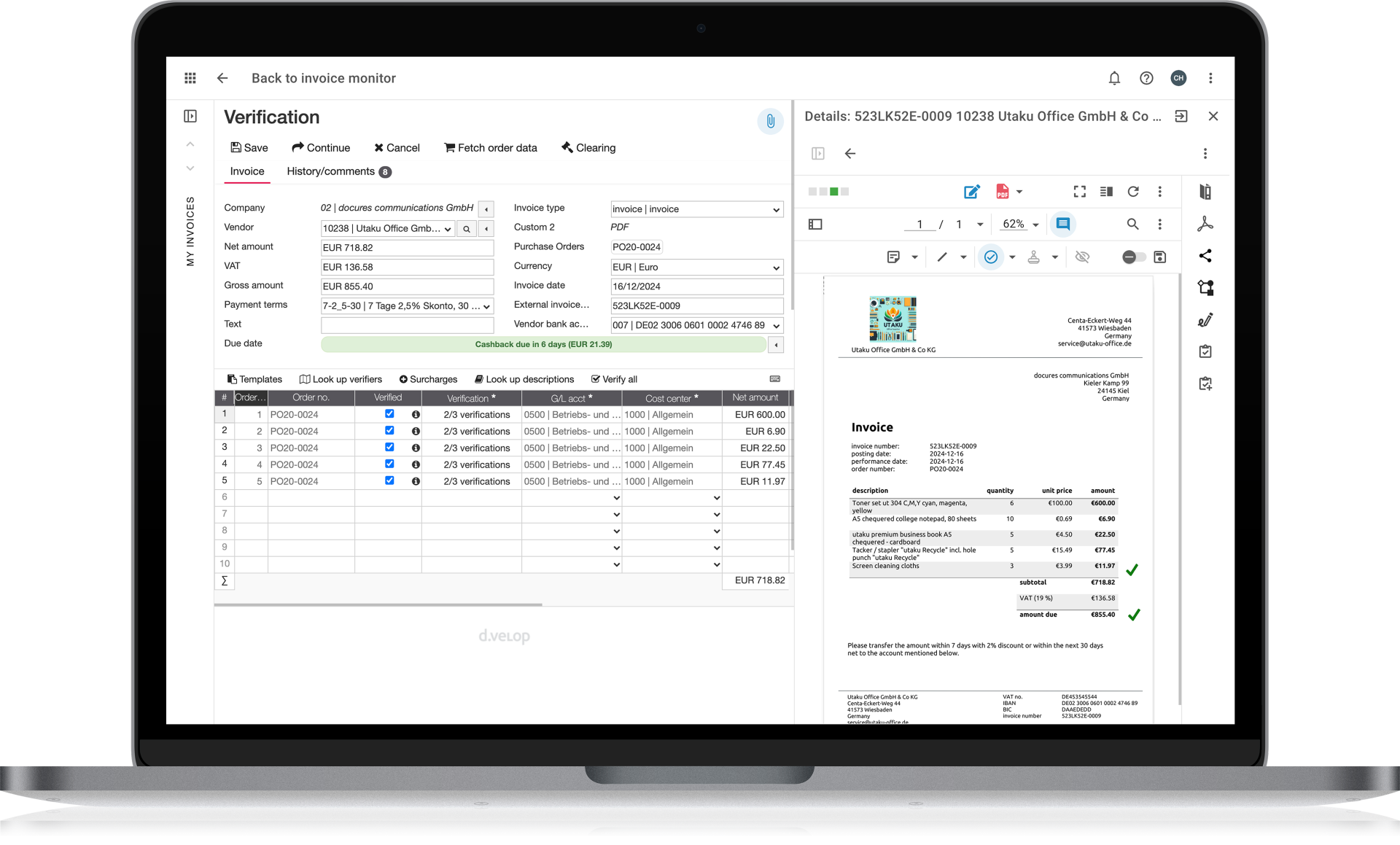 d.velop invoices | d.velop store