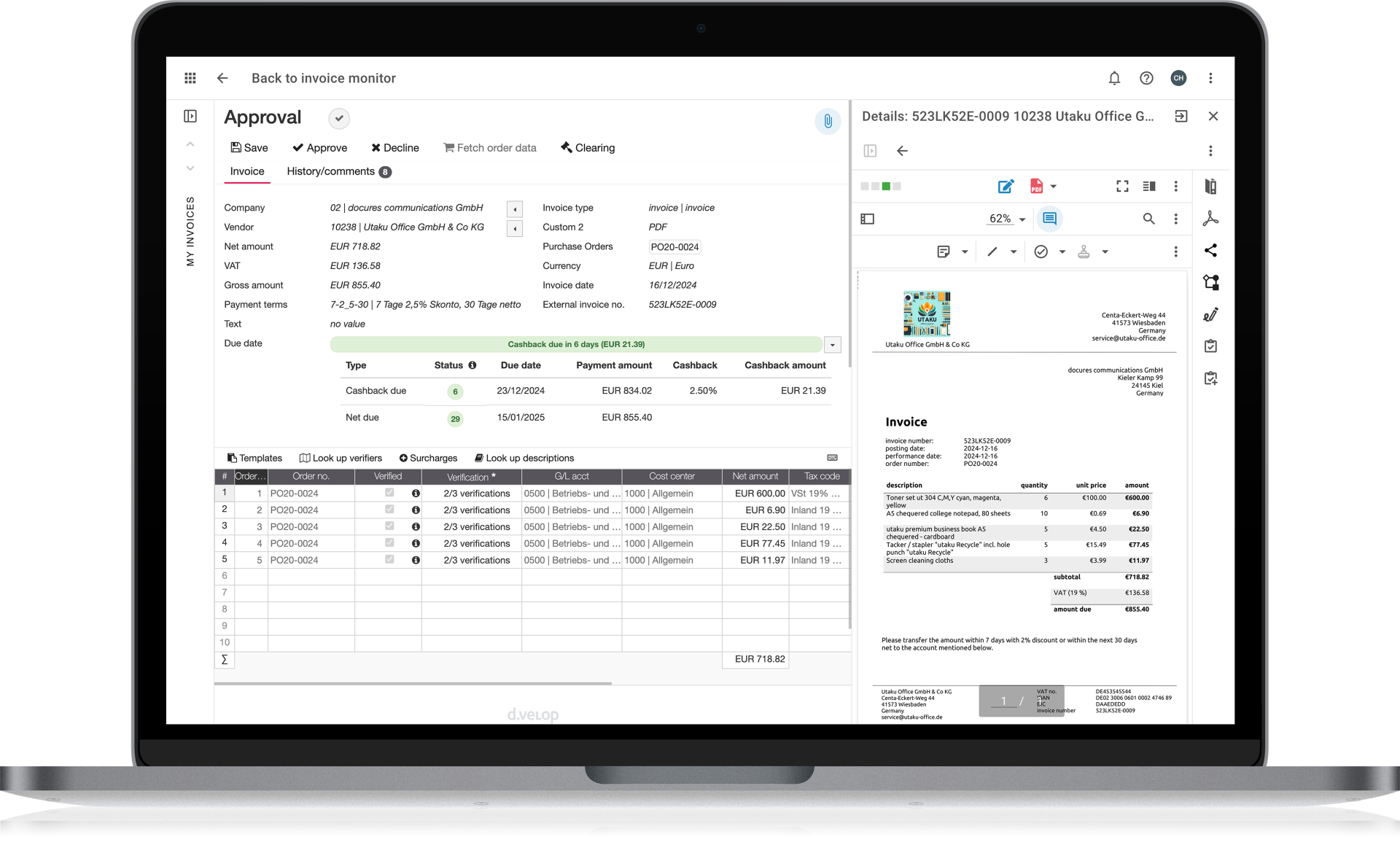 d.velop invoices | d.velop store